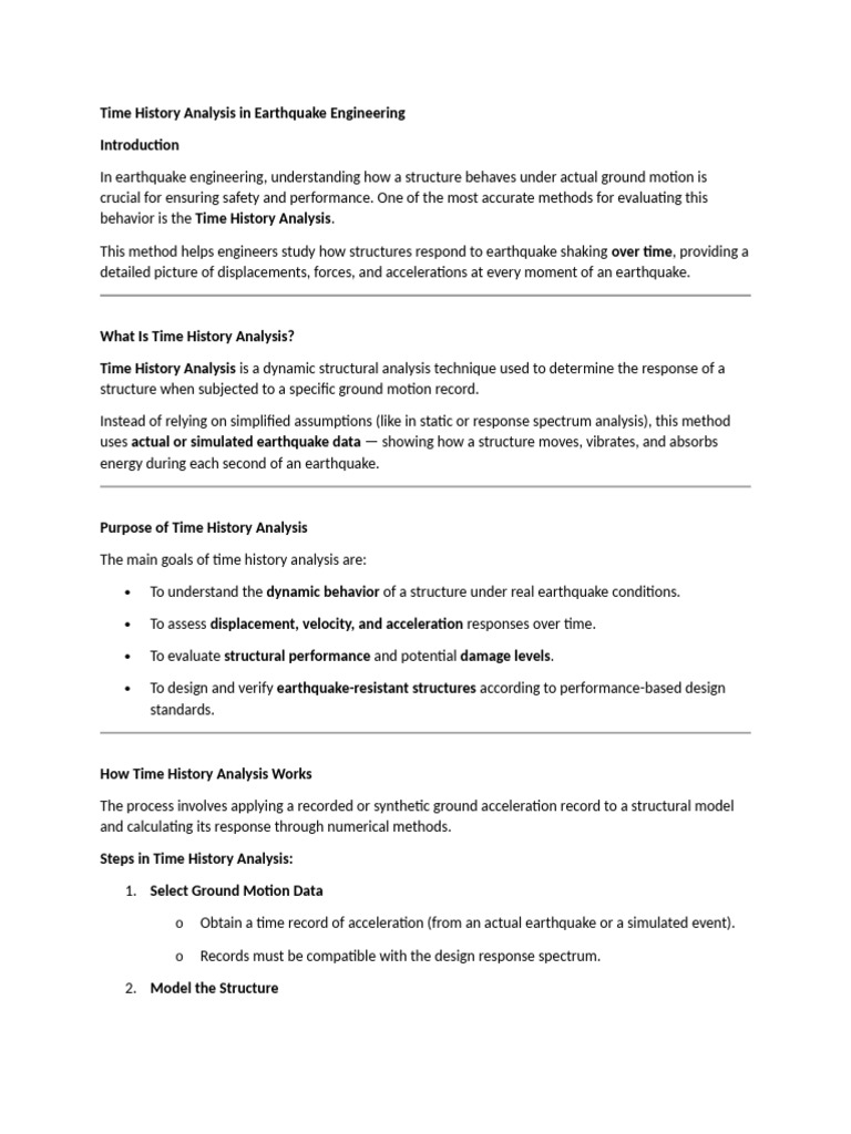 Time History Analysis | PDF | Earthquake Engineering | Classical Mechanics