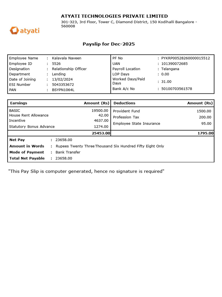 Rightpdf_Dec Payslip 2025_watermark (1) | PDF