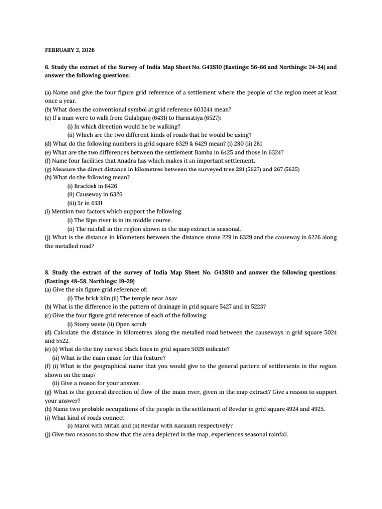 Topo Worksheet Feb 2 2026 | PDF | Map