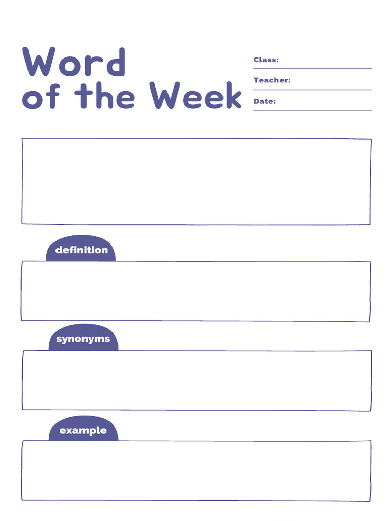 Word of The Week Template | PDF