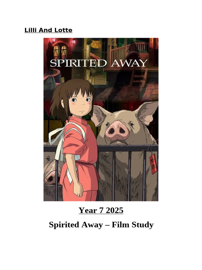 Spirited Away Booklet - Scene Analysis-1 | PDF