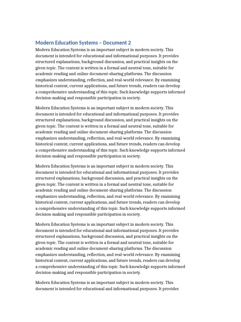 002 Modern Education Systems | PDF | Knowledge | Relevance