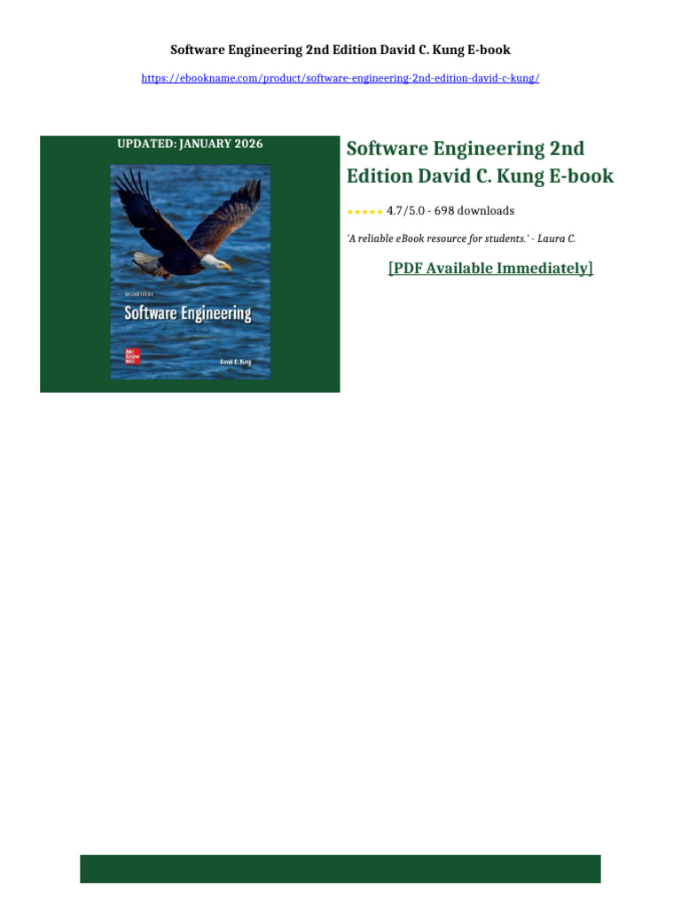 Software Engineering 2nd Edition David C. Kung ebook testbank solutions ...
