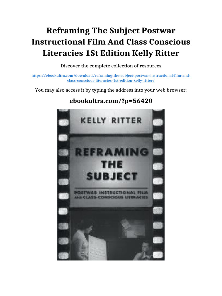 Reframing the Subject Postwar Instructional Film and Class Conscious ...