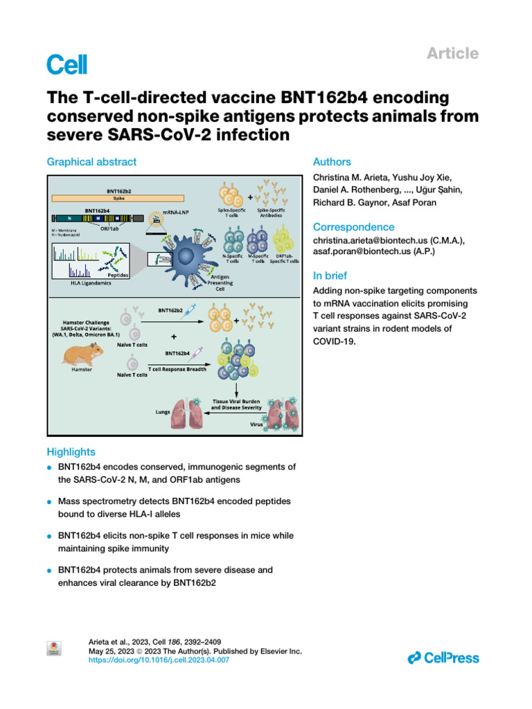 2023ArietaSARSCOV-2 | PDF | Human Leukocyte Antigen | Epitope