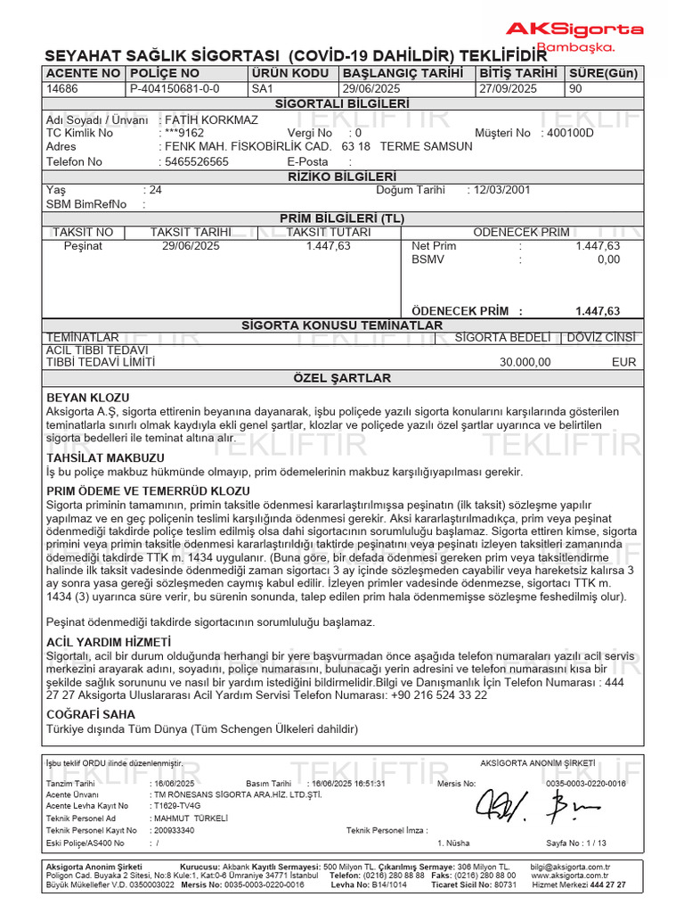 Aksigorta | PDF