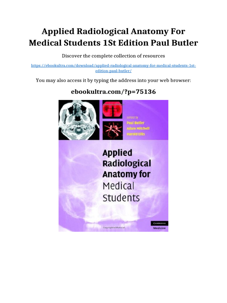 Applied Radiological Anatomy for Medical Students 1st Edition Paul ...