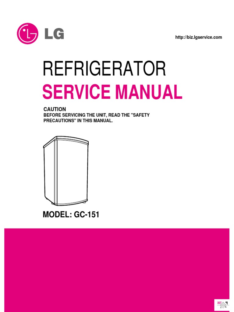 ServiceManuals/LG/Fridge/GR151SW/GR-151SW Service Manual | PDF ...