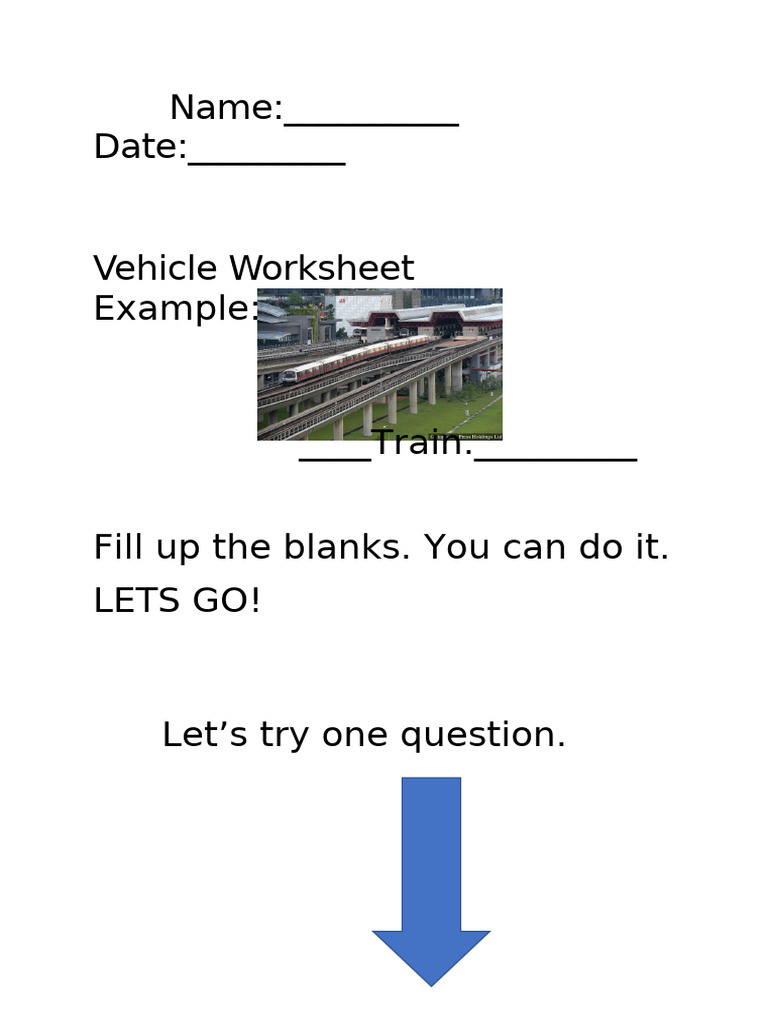 Vehicle Worksheet 1 | PDF