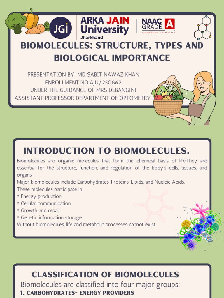 Biochemistry , biomolecules ppt | PDF | Biomolecules | Carbohydrates