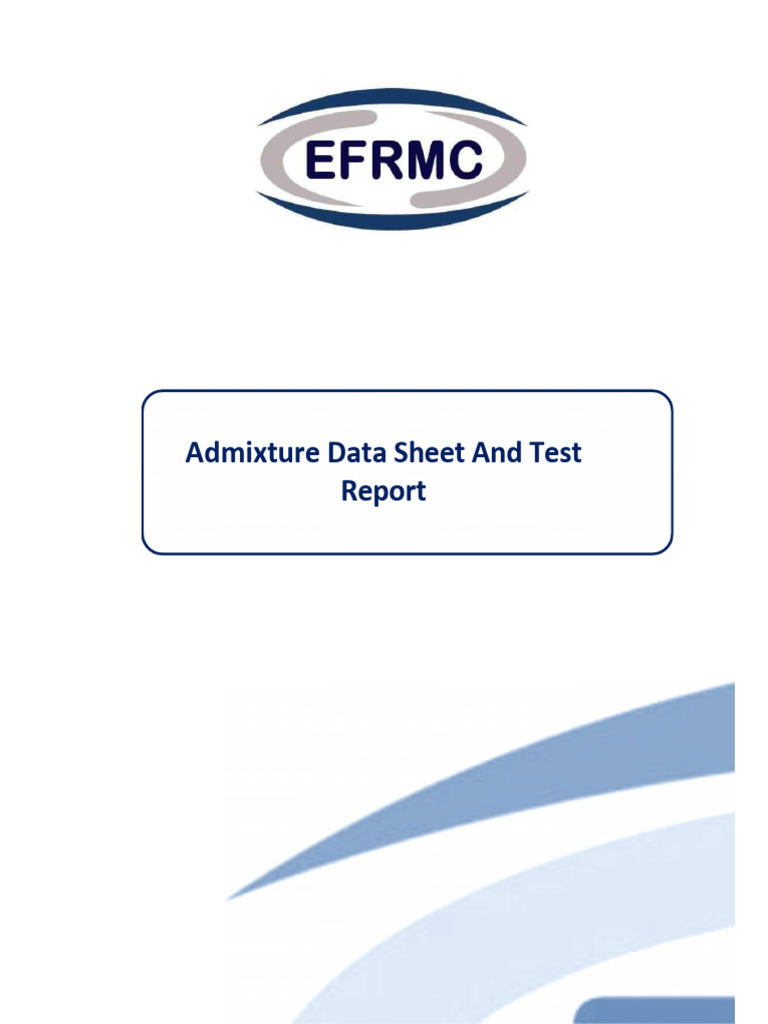 Admixture Data Sheet & Test Report & Cert. | PDF | Concrete | Cement