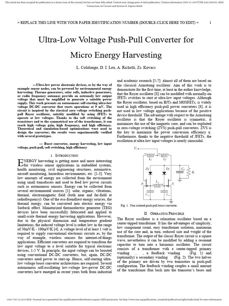 +2020.Ultra-Low Voltage Push-Pull Converter For | PDF | Transformer ...