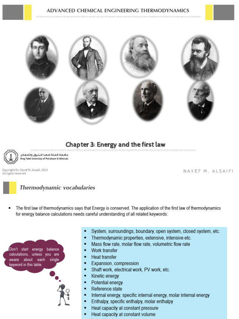 Energy and First Law of Thermodynamics | PDF | Heat | Enthalpy