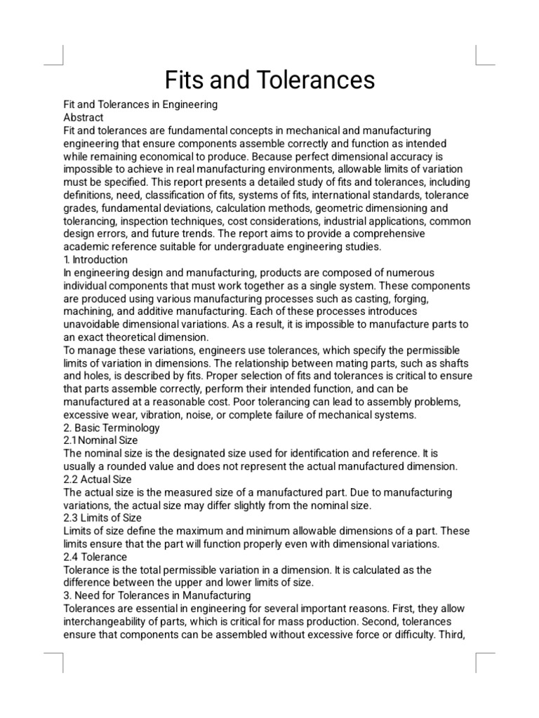 Fits and Tolerances | PDF | Engineering Tolerance | Mechanical Engineering