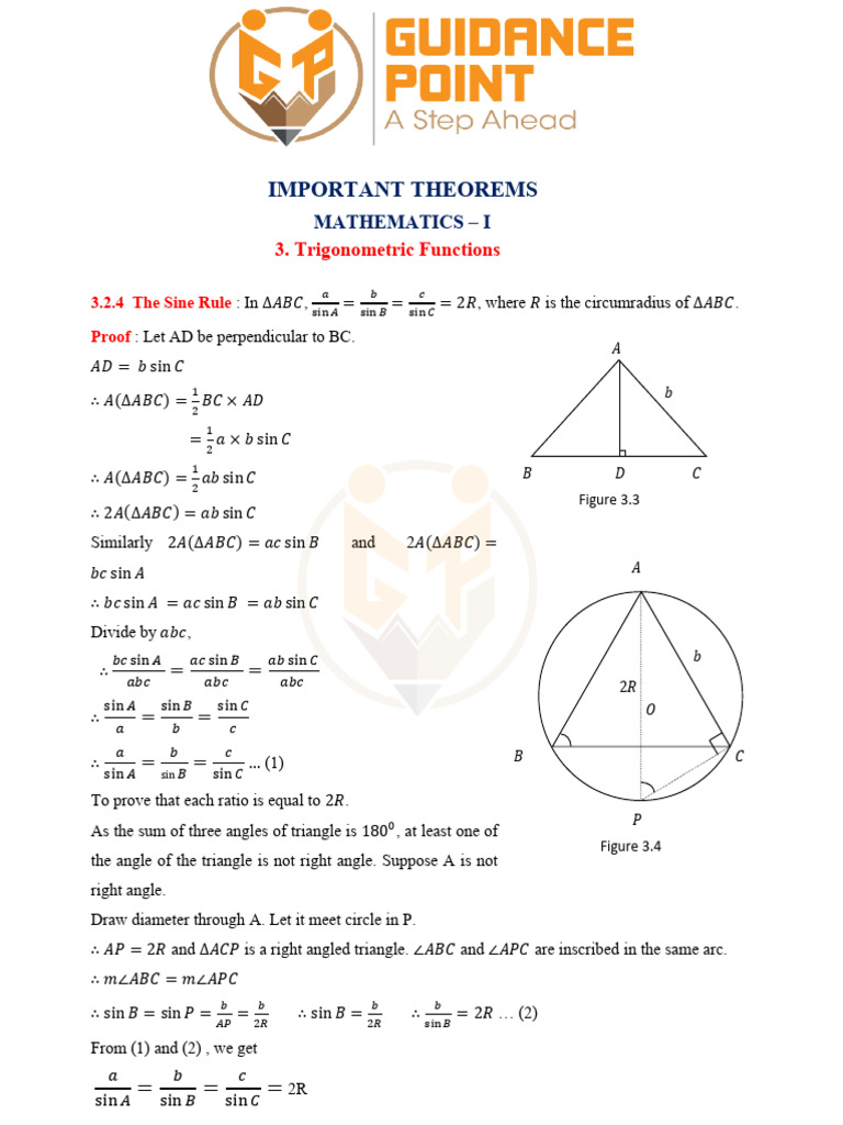 12th Math Important Theorems and Solution | PDF