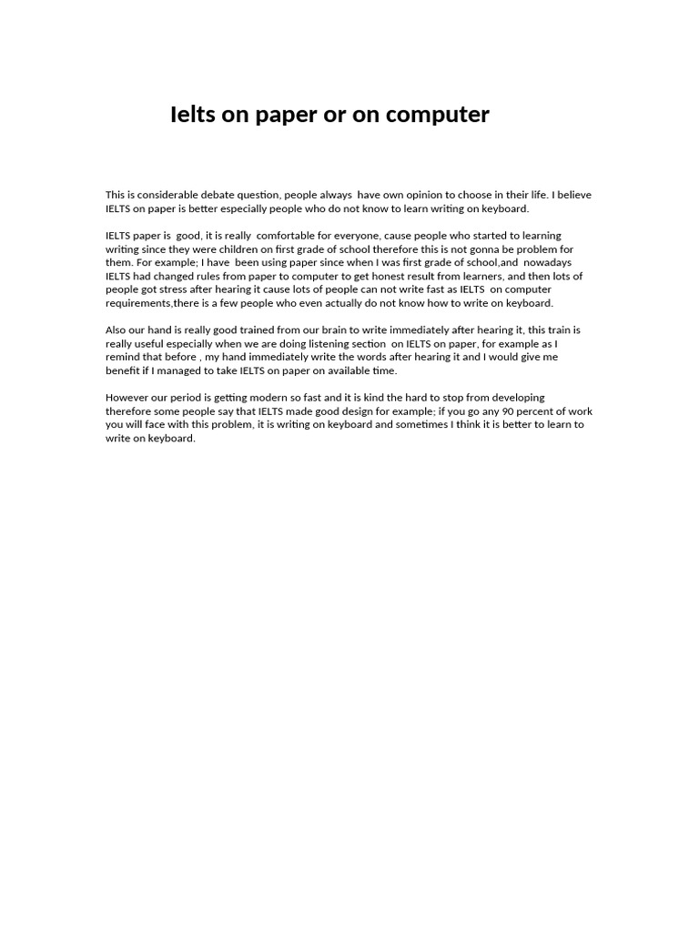 Ielts on Paper or on Computer | PDF