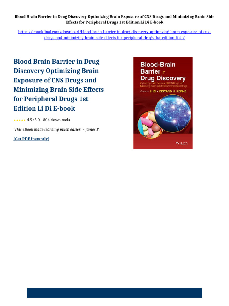 Blood Brain Barrier in Drug Discovery Optimizing Brain Exposure of CNS ...