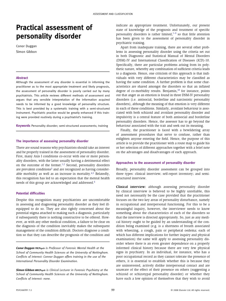 Practical Assessment of | PDF | Diagnostic And Statistical Manual Of ...