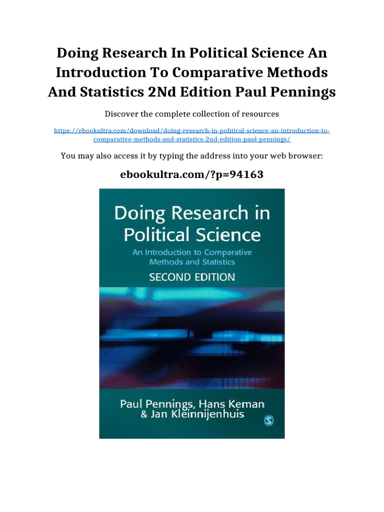 Doing Research in Political Science An Introduction to Comparative ...