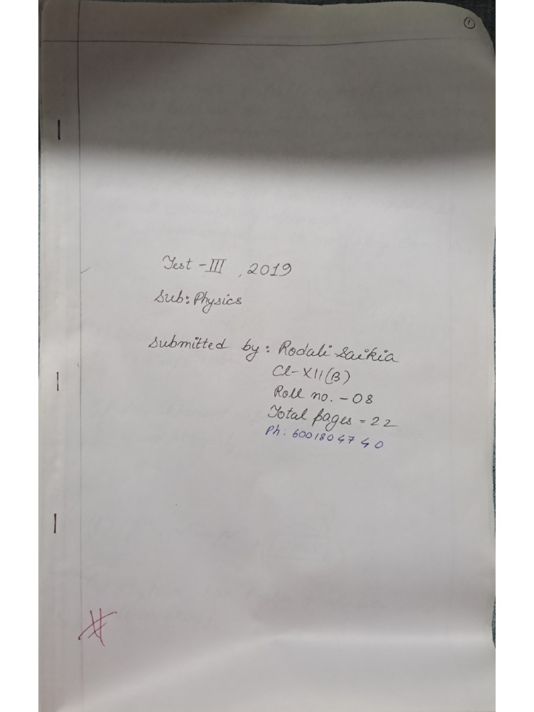Rodali Saikia Physics HS 2019 | PDF