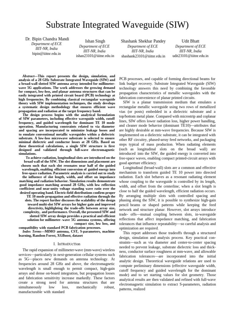 SIW | PDF | Waveguide | Electrical Engineering