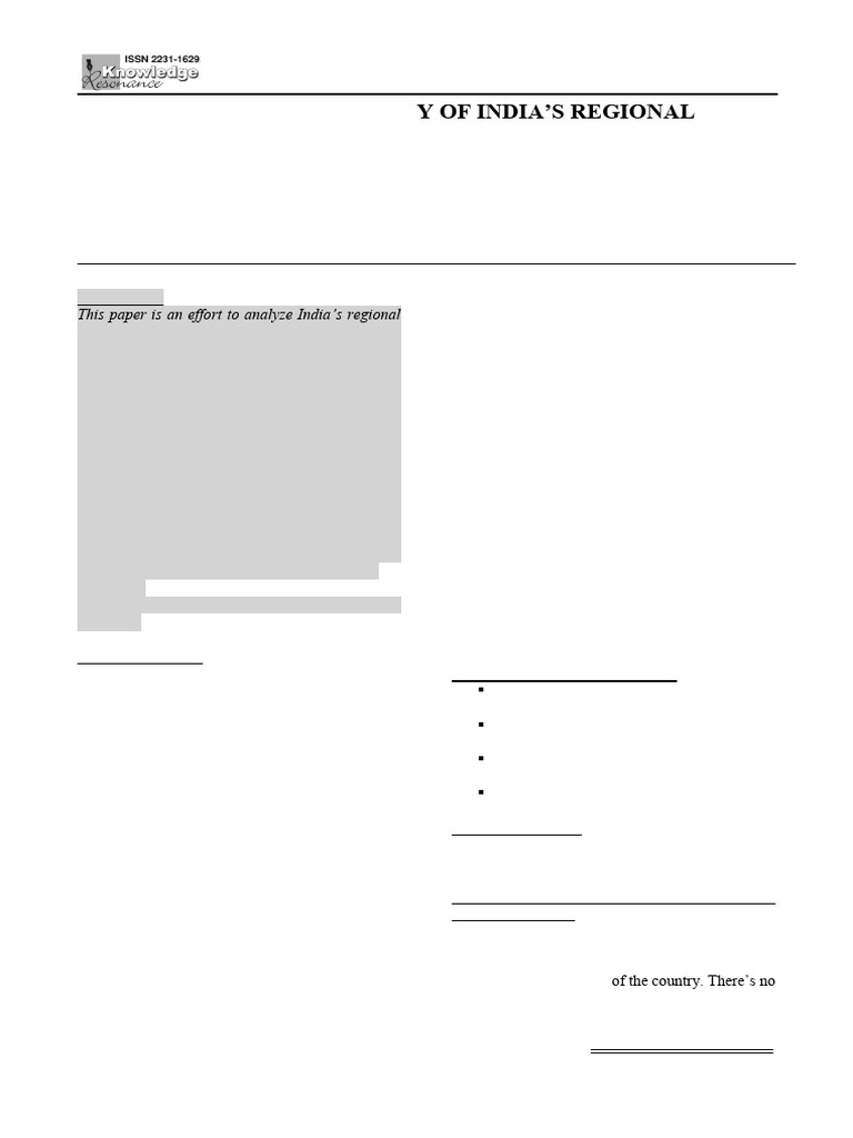 Regional Disparity in Industrial Dev. of India _ D | PDF | Economic ...