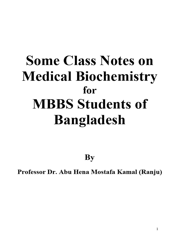 Class Notes Biochemistry | PDF | Metabolic Pathway | Glycolysis