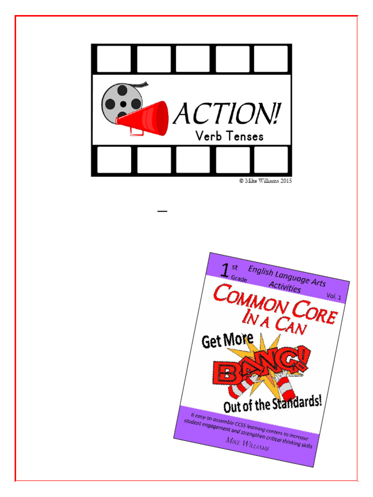 ActionPastPresentFutureVerbTenses1stGradeCommonCoreGamePacket-1 | PDF ...