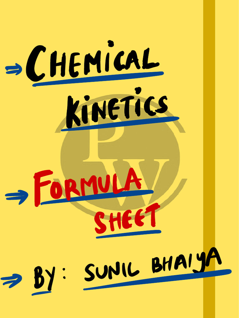 Chemical Kinetics Formula Sheet | PDF
