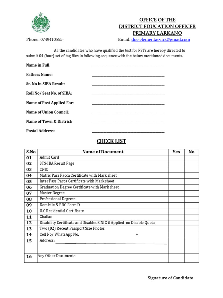 Check List | PDF