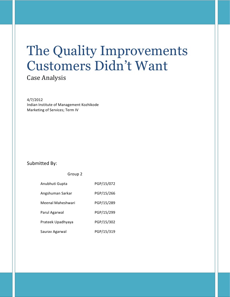 Group 2 MOS Quality Care Write-Up | PDF | Customer Satisfaction ...