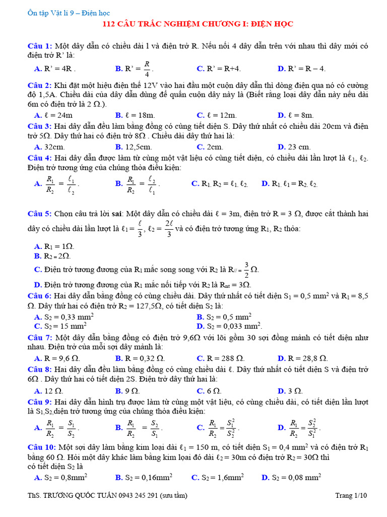 112 Cau on Tap Vl9 Dien Hoc.thuvienvatly.com.42c3a.53352 | PDF