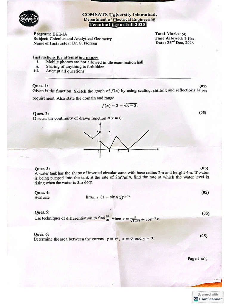 Calculus Terminal Paper | PDF