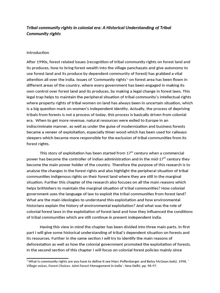 Forest Community Rights in Colonial Era. | PDF | State (Polity) | Civil ...