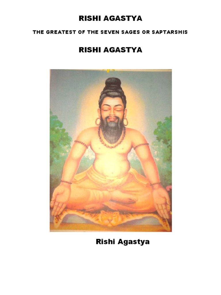Rishi Agastya The Greatest of The Seven Sages or Saptarshis | PDF ...