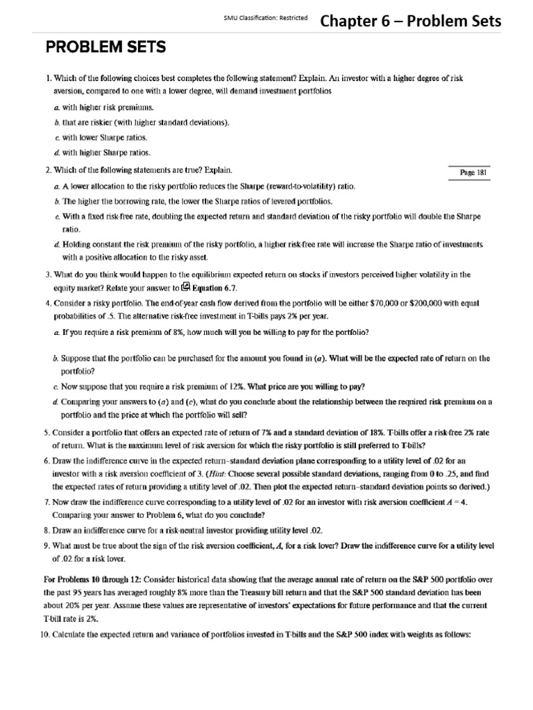 Chapter 6 - Problem Sets | PDF