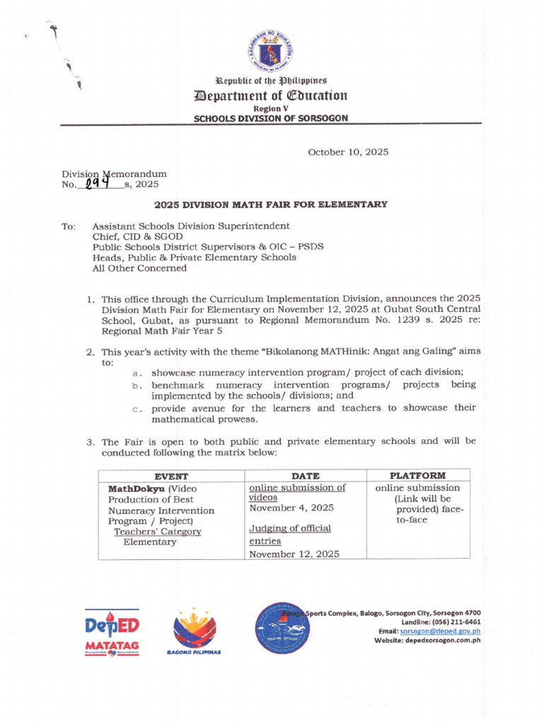 Div Math Fair Elem | PDF