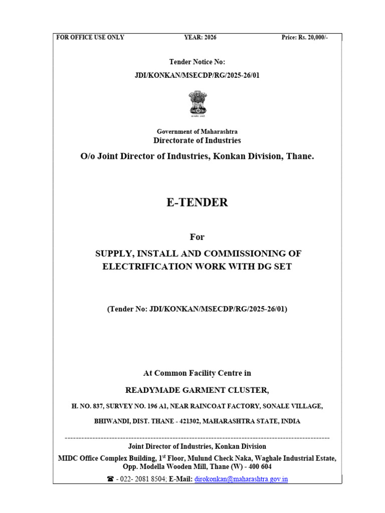 1 Tender For Electrification | PDF | Electrical Wiring | Transformer
