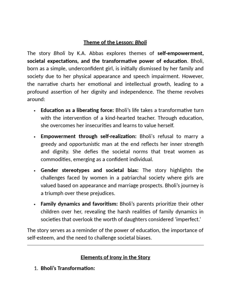 Bholi | PDF | Self Esteem | Social Psychology