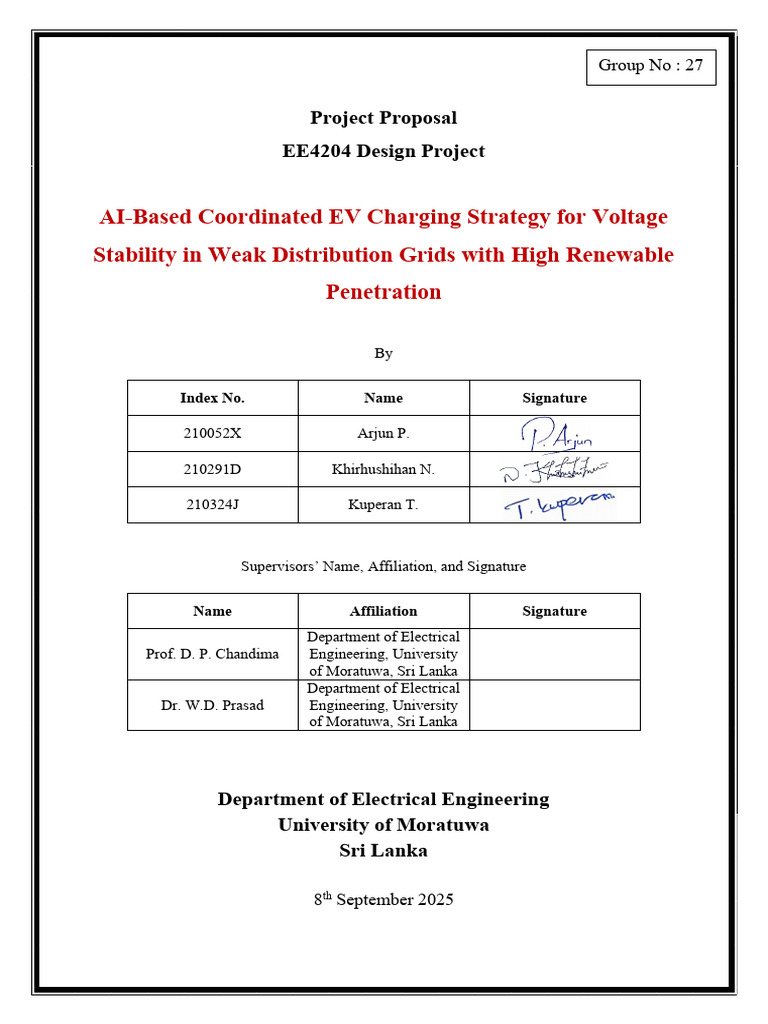 Group 27 - FYP Proposal Draft | PDF | Electric Power Distribution ...
