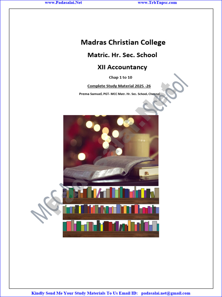12th Accountancy Study Material 2025 26 English Medium PDF Download ...