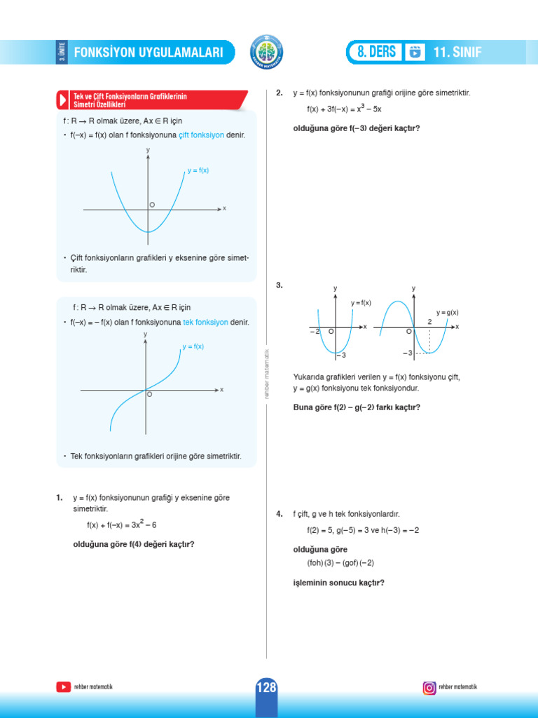 11.SINIF MATBOOK - 3. Ünite - 8. Ders - Rehber Matematik | PDF