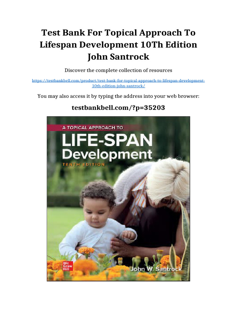 Test Bank for Topical Approach to Lifespan Development 10th Edition ...