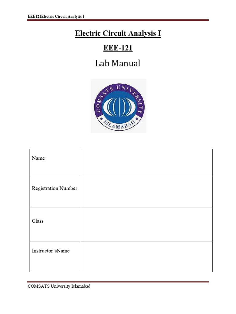 ECA I Lab Manual | PDF | Resistor | Electrical Network