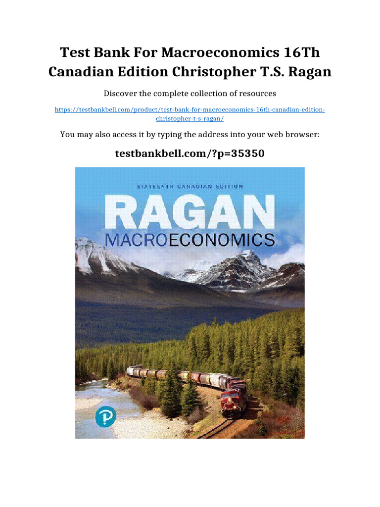 Test Bank for Macroeconomics 16th Canadian Edition Christopher T.S ...