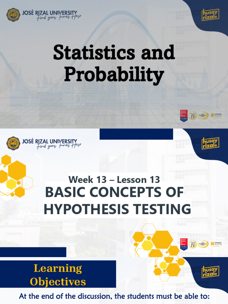 Lesson 11 - Basic Concept of Hypothesis | PDF | Type I And Type Ii ...