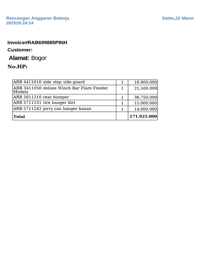 Penawaran Pak Martin Vx80 | PDF