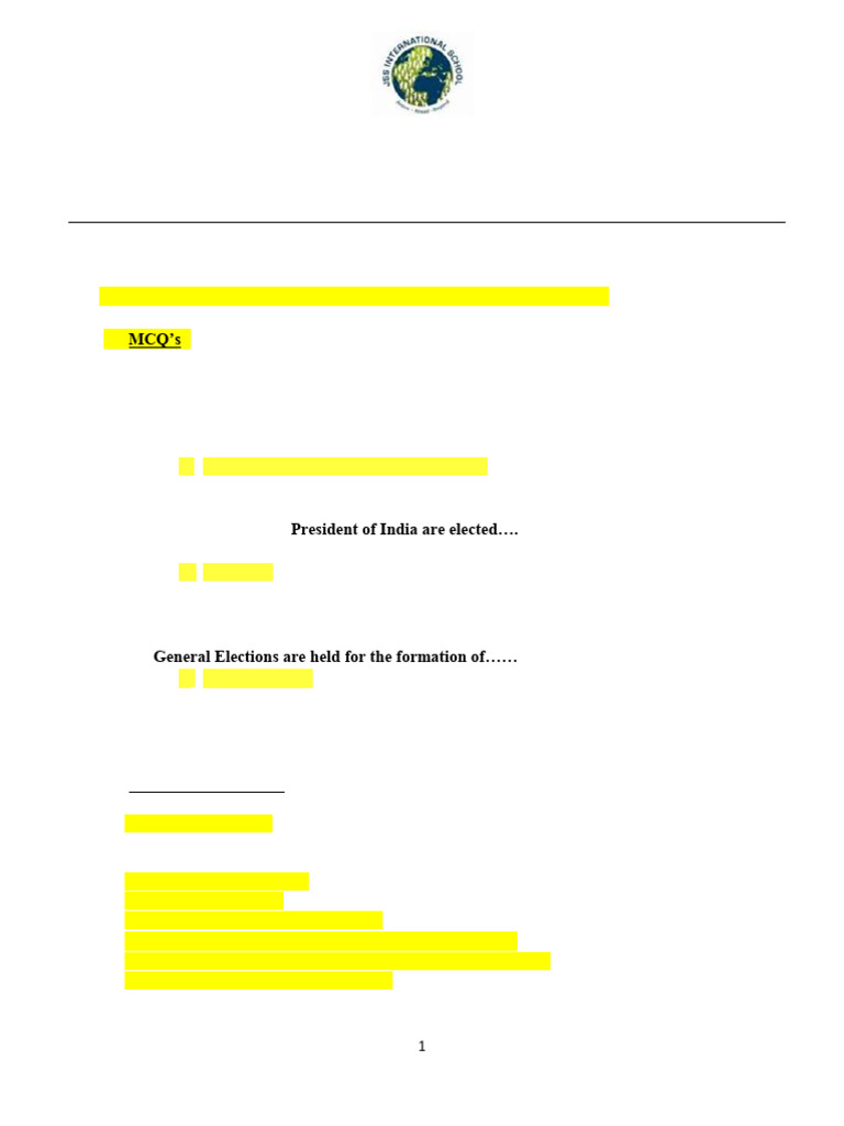 Elections Worksheet 2025 | PDF | Political Events | Democracy