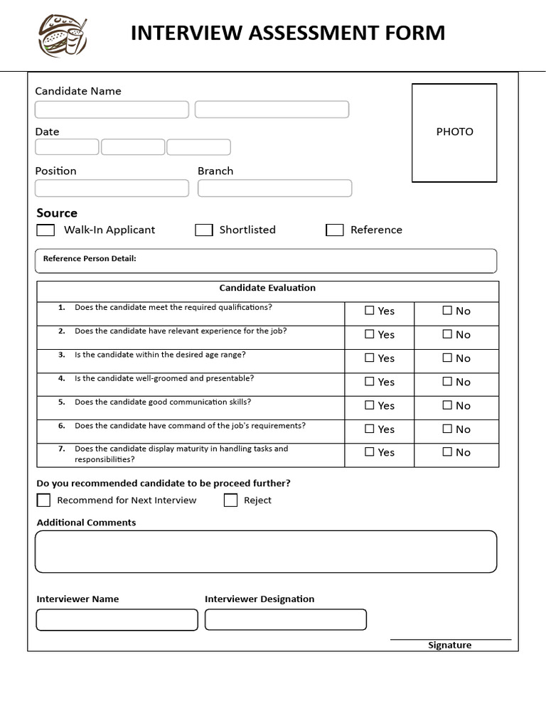 Interview Assessment Form ( Hr ) (1) | PDF