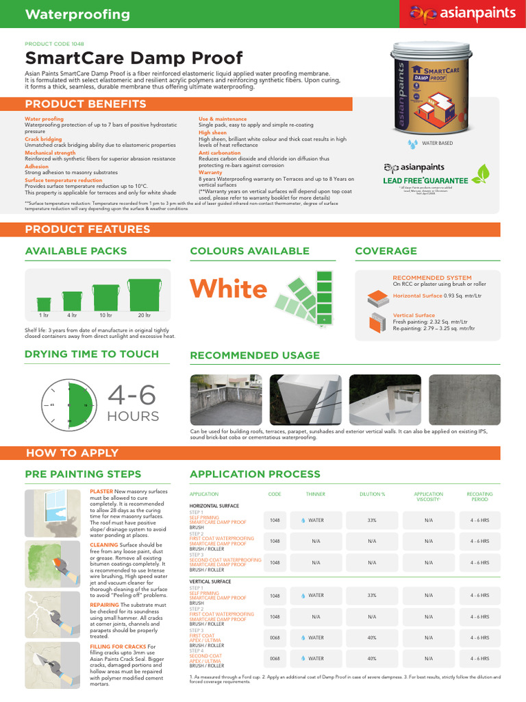 Smartcare Damp Proof | PDF | Paint | Water